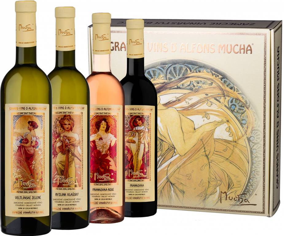 Grands Vins d'Alfons Mucha - DÁRKOVÉ BALENÍ , | Zámecké vinařství Bzenec
